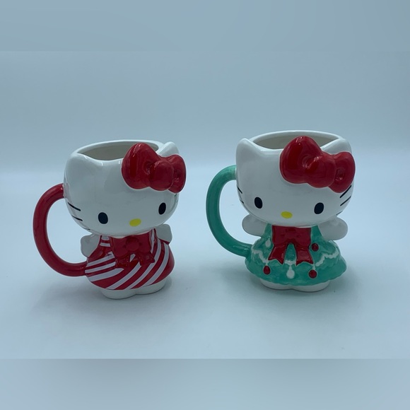 Hello Kitty | Dining | Sanrio Hello Kitty Christmas Tree And Peppermint Ceramic Mugs | Poshmark